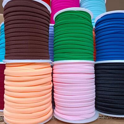 46Colors 5mm Solid Lycra Cord Hollow Stitched Elastic Band R