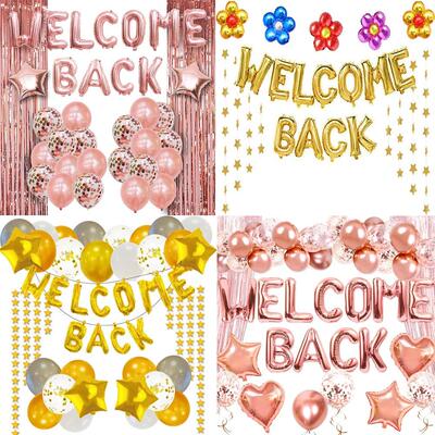 welcomeback欢迎回来气球横幅