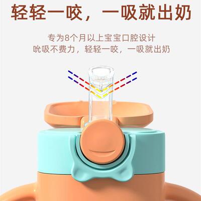 大宝宝吸管奶瓶-一岁以上儿童喝奶杯ppsu耐摔婴儿学饮水杯防漏