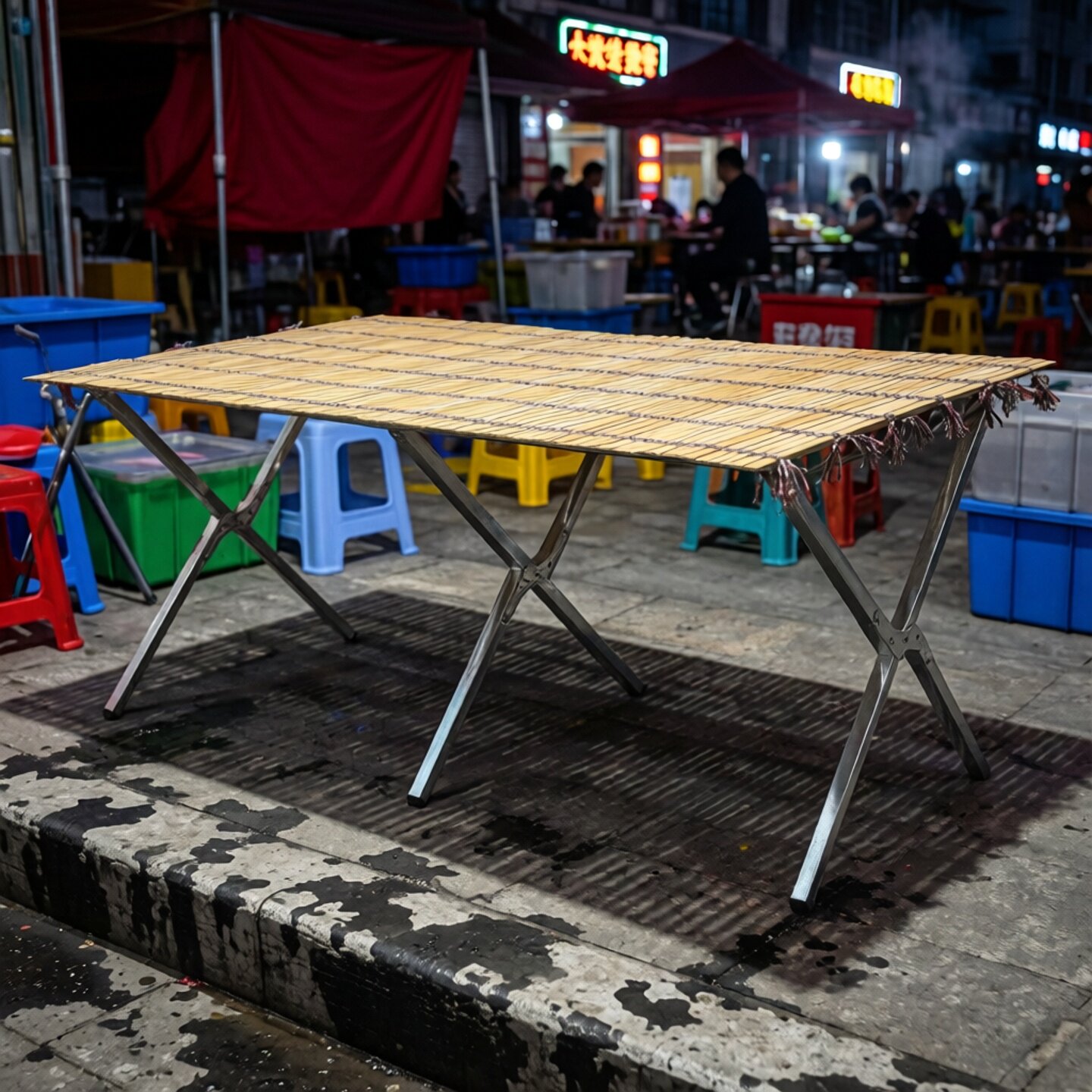 便携地摊架子摆货架竹席摆地摊专用桌子折叠伸缩夜市摊位展示架
