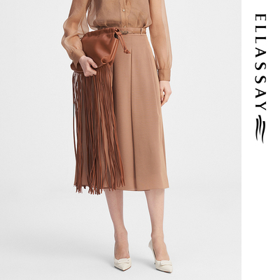 ELLASSAY歌力思秋季新款醋酸优雅艺术家拼接半身裙女EWF343Q02200