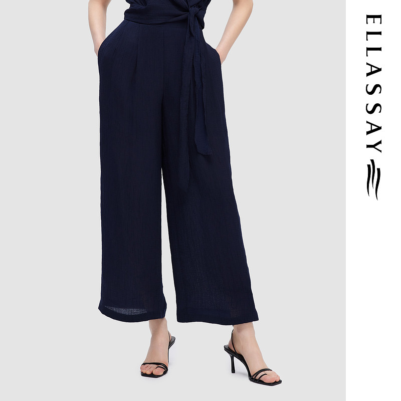 ELLASSAY歌力思春夏新款时尚休闲风阔腿休闲裤女EWD352K03100