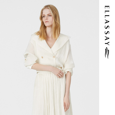 ELLASSAY歌力思早春新质感时尚优雅百搭短款风衣女EWB361F00200