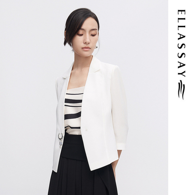 ELLASSAY歌力思2026春夏新款醋酸百搭截短通勤西装EWF342T02800