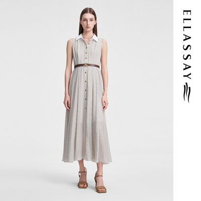 ELLASSAY歌力思夏季新款复古风显瘦连衣裙女EWW352Y01400