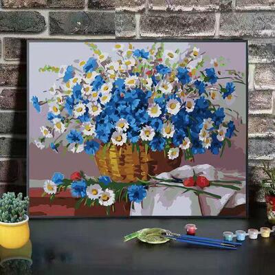 数字油画油彩画diy手绘画外贸paint by number定制