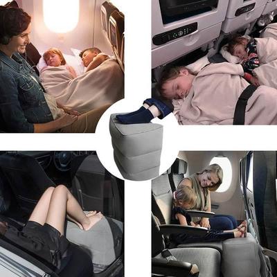 3 Layers Inflatable Travel Foot Rest Pillow Airplane Train C