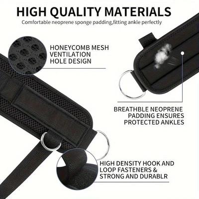 Fitness Ankle Straps Adjustable D-Ring Support Cuffs Gym Leg