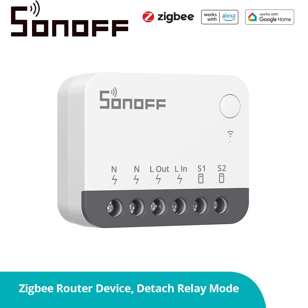 Sonoff ZBMINIR2 ZigBee一路二路智能通断器模块零火语音控制中继