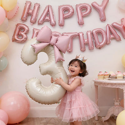 数字气球生日布置场景装饰