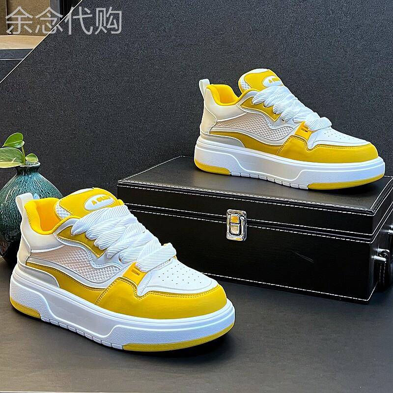 【海外奢品】面包男鞋夏季网面透气百搭休闲板鞋青少年防滑小白鞋
