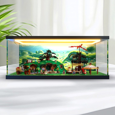 回灯亚克力透明展示柜适用10354指环王夏尔郡 The Shire 建筑模型