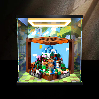 亚克力展示柜适用乐高我的世界创意工作台21265 收纳盒手办防尘架