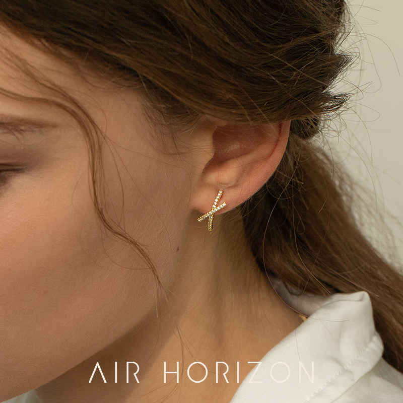 AIR-HORIZON交叉耳钉x型字母耳环女ins风气质轻奢小众高级感耳饰