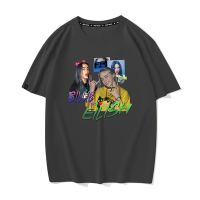 碧梨同款圆领billie eilish嘻哈宽松时尚潮T恤男短袖超火