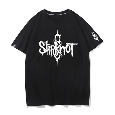 SLIPKNOT活结乐队短袖T恤男生宽松金属摇滚朋克印花纯棉半袖