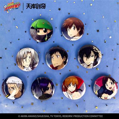 天岸创奇 家庭教师HITMAN REBORN!马口铁徽章盲盒雨季系列