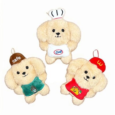 30pcs/lot 12cm New cute puppy plush pendant toys cartoon cre