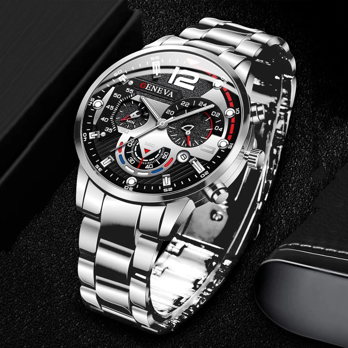 Fashion Men's Watches Stainless Steel Band Analog Quartz Wri