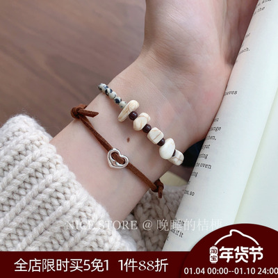 售完无补「索马」新中式复古小众设计感斑点石手链串珠百搭手串