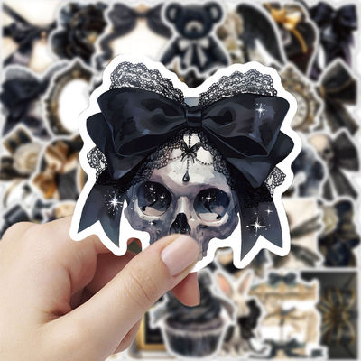 100张黑金色物件骷髅头贴纸