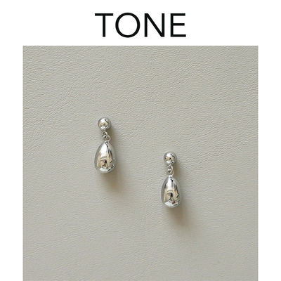 TONE清冷银色水滴无痛耳夹