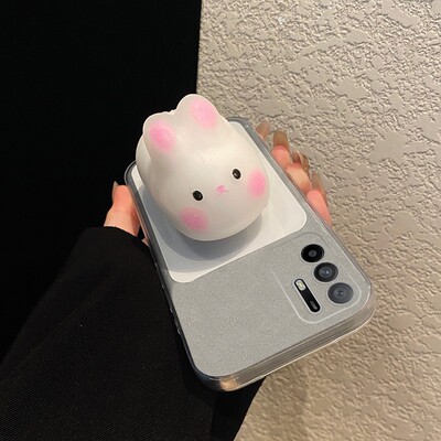 立体捏捏兔子适用oppoa6pro手机壳a6max卡通a6gt可爱a6i解压a93s减压a58x创意a92s趣味a72a32a31女a11a96a95