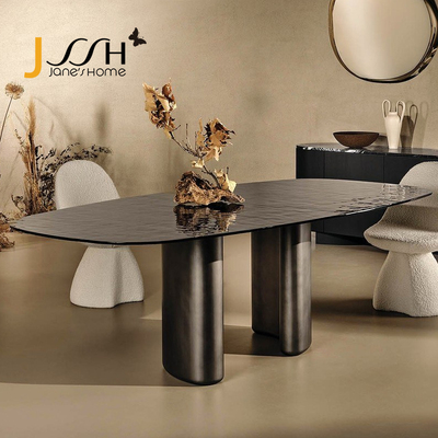 侘寂风玻璃餐桌小户型家用