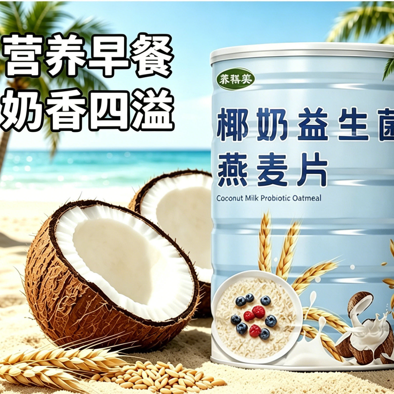 椰奶益生菌燕麦片复合营养熟麦片冲泡即食美味代餐粉高官方旗舰店