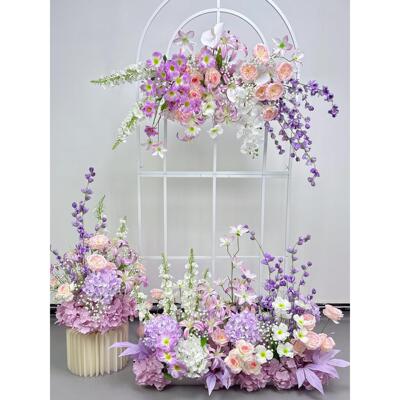 新款婚庆地排花彷真花艺拱门婚礼现场布置橱窗装饰美陈路引花挂花
