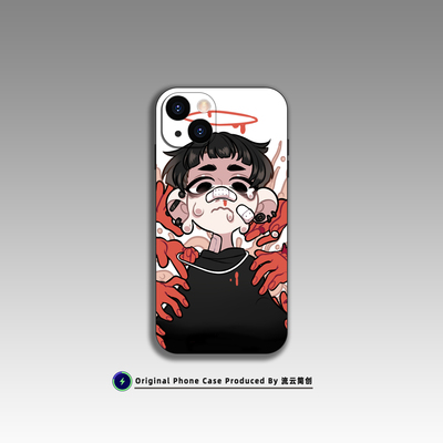 天使少年艺术插画防摔手机壳适用于苹果17E小米15华为OPPO不会撞壳VIVO透明Air磨砂16Plus磁吸iPhone17ProMax