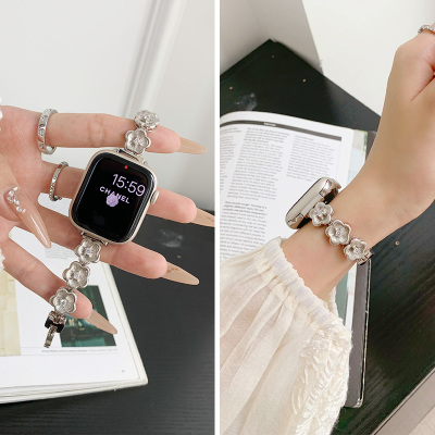 铜链皓石花朵iwatch10苹果手表带