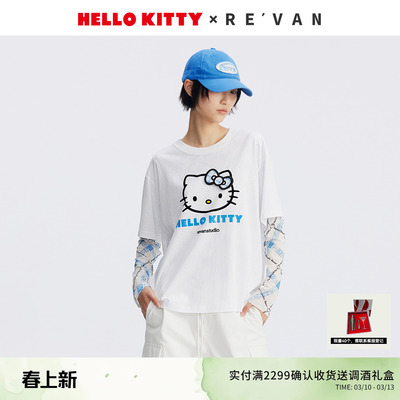 【蒋依依同款】REVAN芮范HelloKitty白色T恤RL71001459