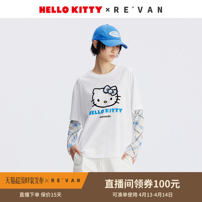 【蒋依依同款】REVAN芮范HelloKitty白色T恤RL71001459