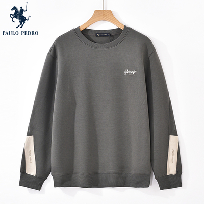 保罗彼得春秋装新款男士休闲长袖卫衣T恤外套圆领上衣YTDC49080