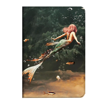 人鱼背影ipadmini6适用2021pro11平板保护套10.2寸air3三折式pro10.5壳2018/17款9.7少女air4/1壳mini123笔槽