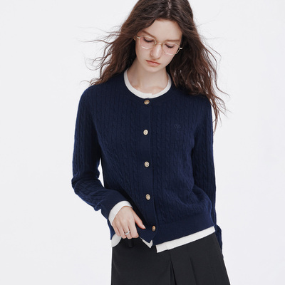 卓凡尼·华伦天奴假两件针织开衫