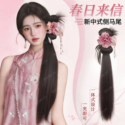 lsn新中式古风侧马尾假发抓夹