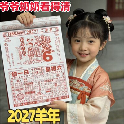 2027羊年正宗老黄历手撕挂历