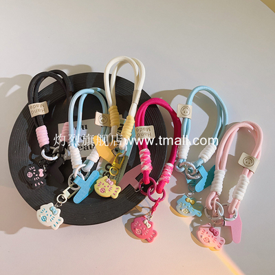 卡通吊坠鱼形KT猫编织尼龙挂绳