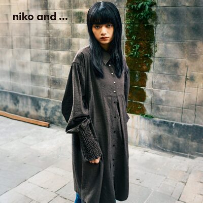 niko and ...连衣裙女2026春季新款宽松泡泡袖文艺风长裙631324