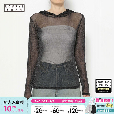 LOWRYS FARM T恤女春季新款时尚宽松日系休闲连帽上衣211937