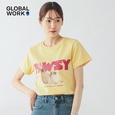 GLOBAL WORK FLUFFY FRIENDS联名2026春季新款可爱动物T恤637688