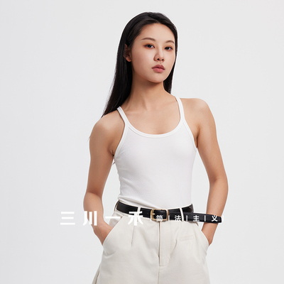 三川一禾女士坑条吊带背心25年夏季内搭简约修身百搭辣妹风上衣T