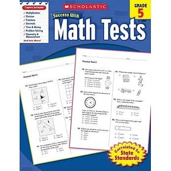 现货 Scholastic Success with Math Tests, Grade 5 第五级 数学测试
