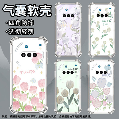 适用NothingPhone3手机壳Phone3A防摔粉郁金香气囊壳3APro中国风NothingPhoneCMF2Pro硅胶高级感保护套