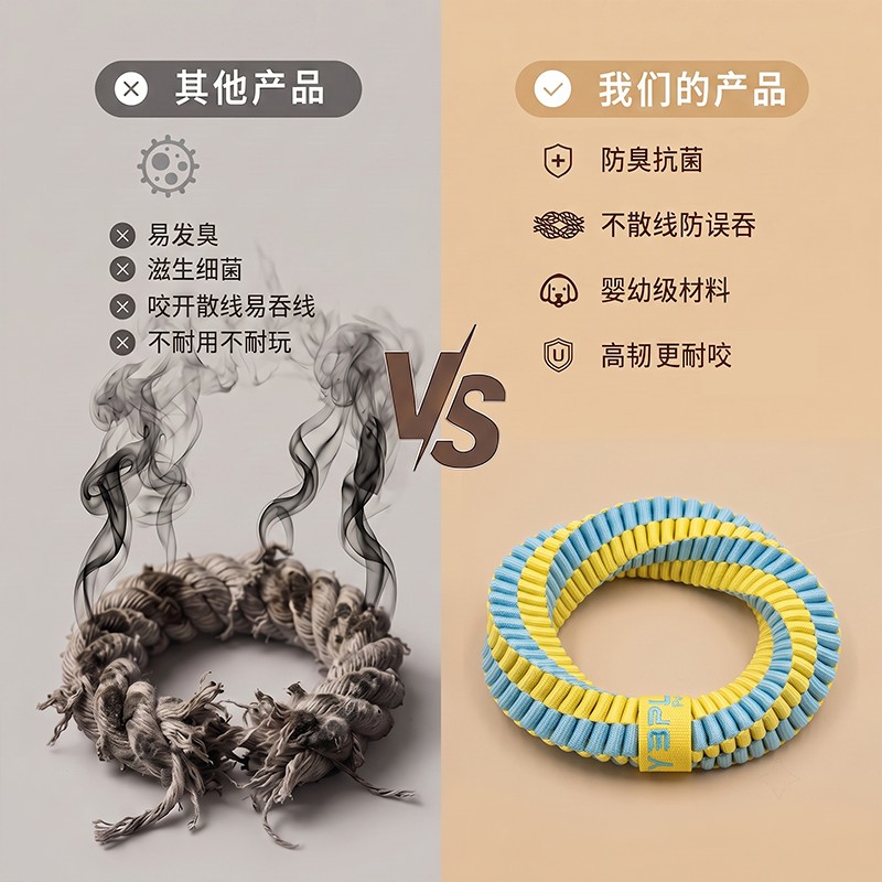YBPL益宝宠生绳结玩具狗狗磨牙玩具防臭解闷边牧金毛洁齿耐咬