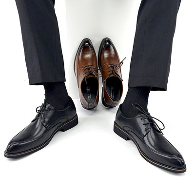 商务尖头休闲西装增高新郎结婚鞋