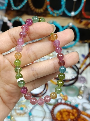3900-卡6.3天然艳色碧玺手串，11.52克，带西瓜