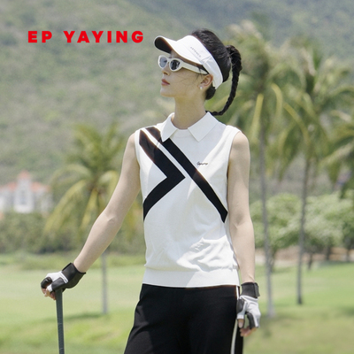 雅莹运动风翻领针织内搭背心